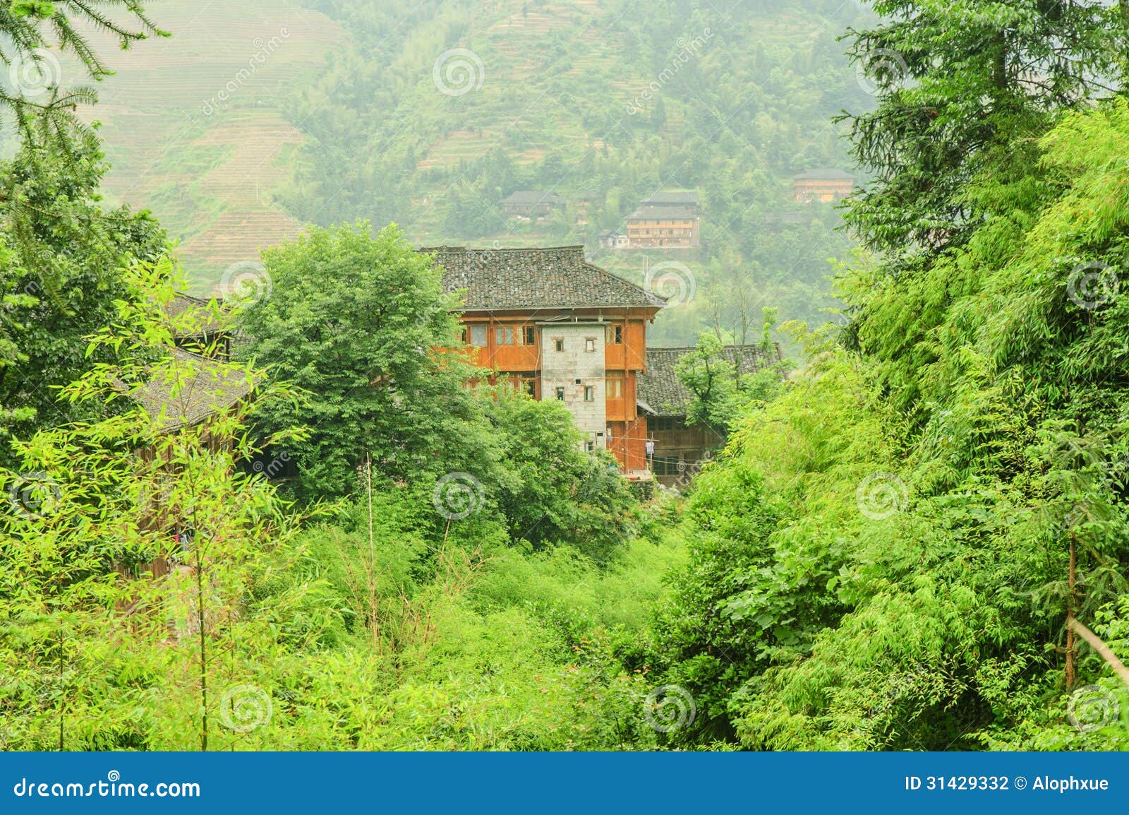 Terraced and Architecture, Ancient Houses Stock Photo - Image of crops ...