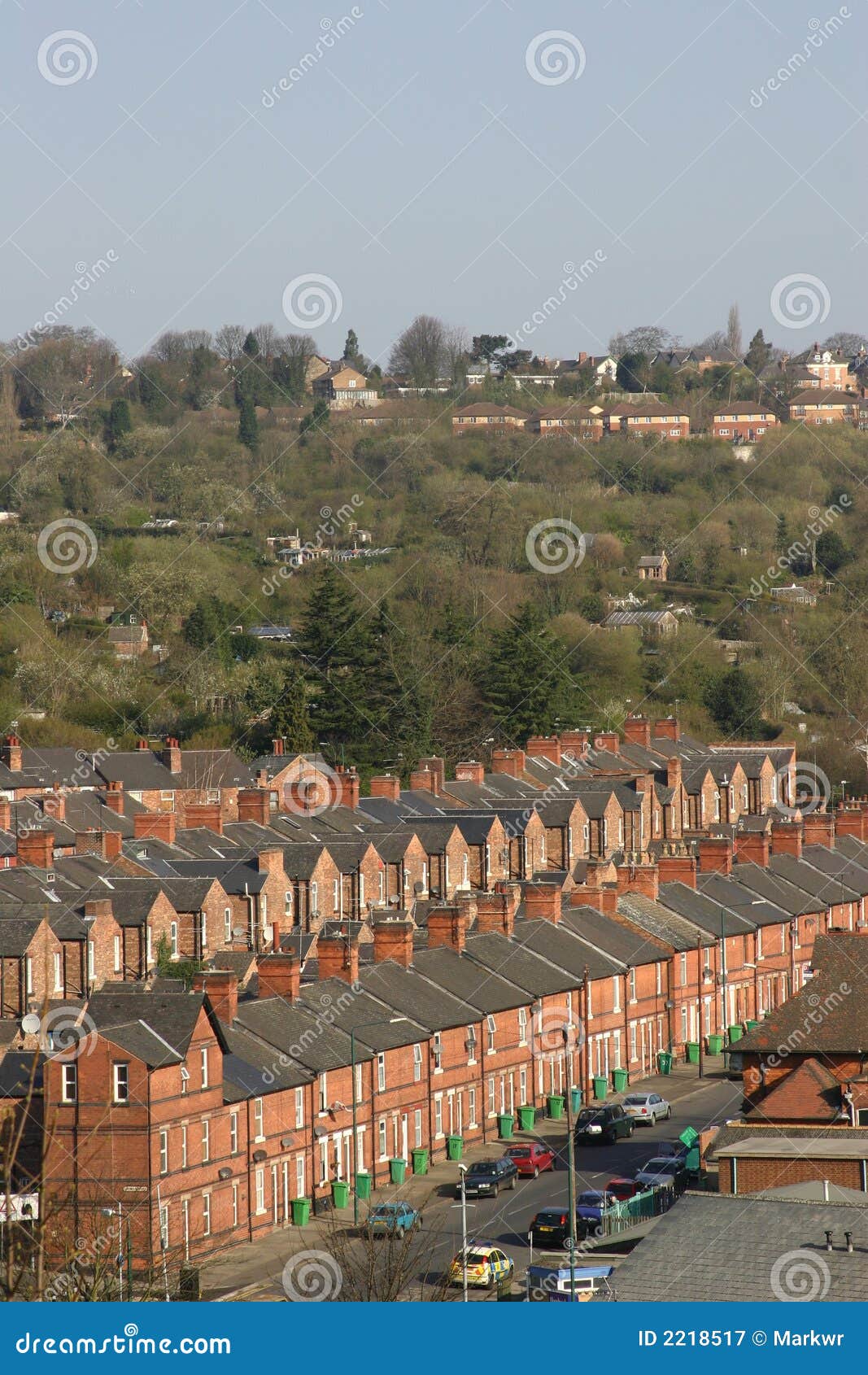 Terraced Houses stock image. Image of gardens, aerial - 2218517