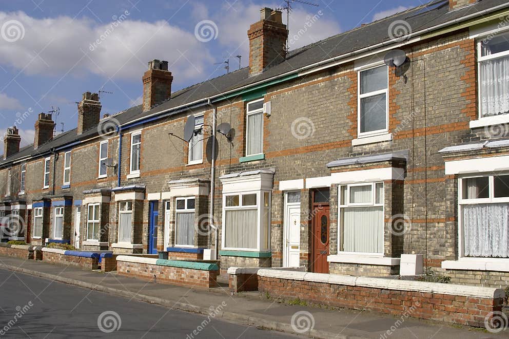 Terraced houses stock image. Image of doors, housing, digs - 605089