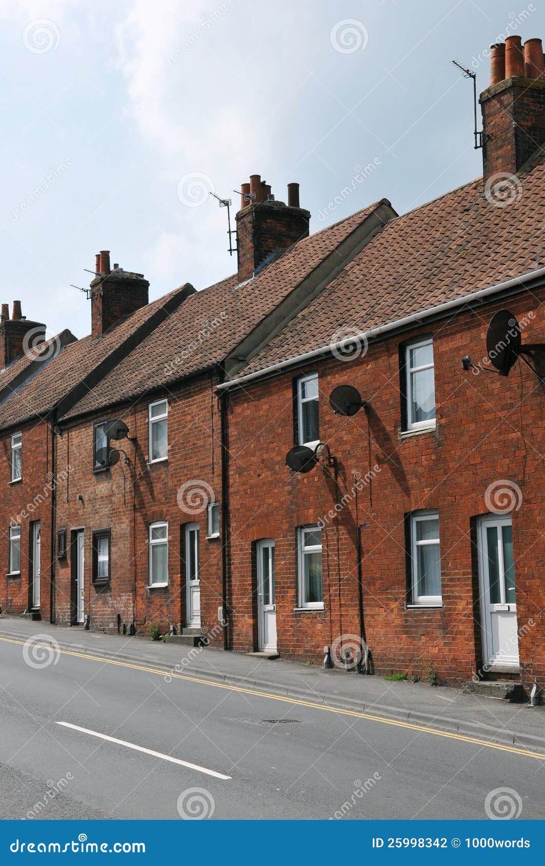 Terraced Red Brick Houses stock photo. Image of affordable - 25998342
