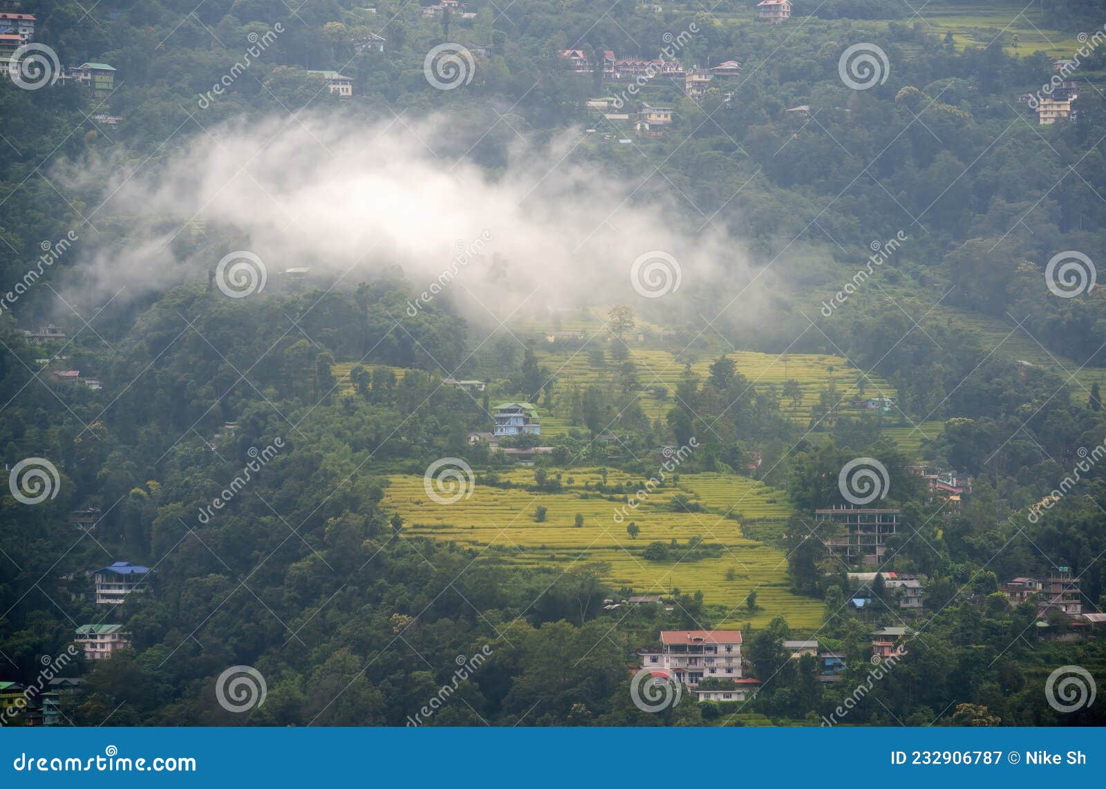 Terraced rice fields stock image. Image of hills, green - 232906787