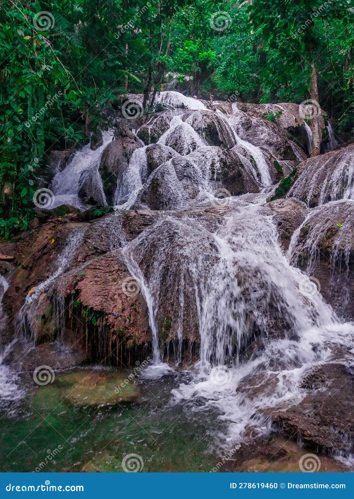 Terraced waterfall stock photo. Image of nature, amazing - 278619460