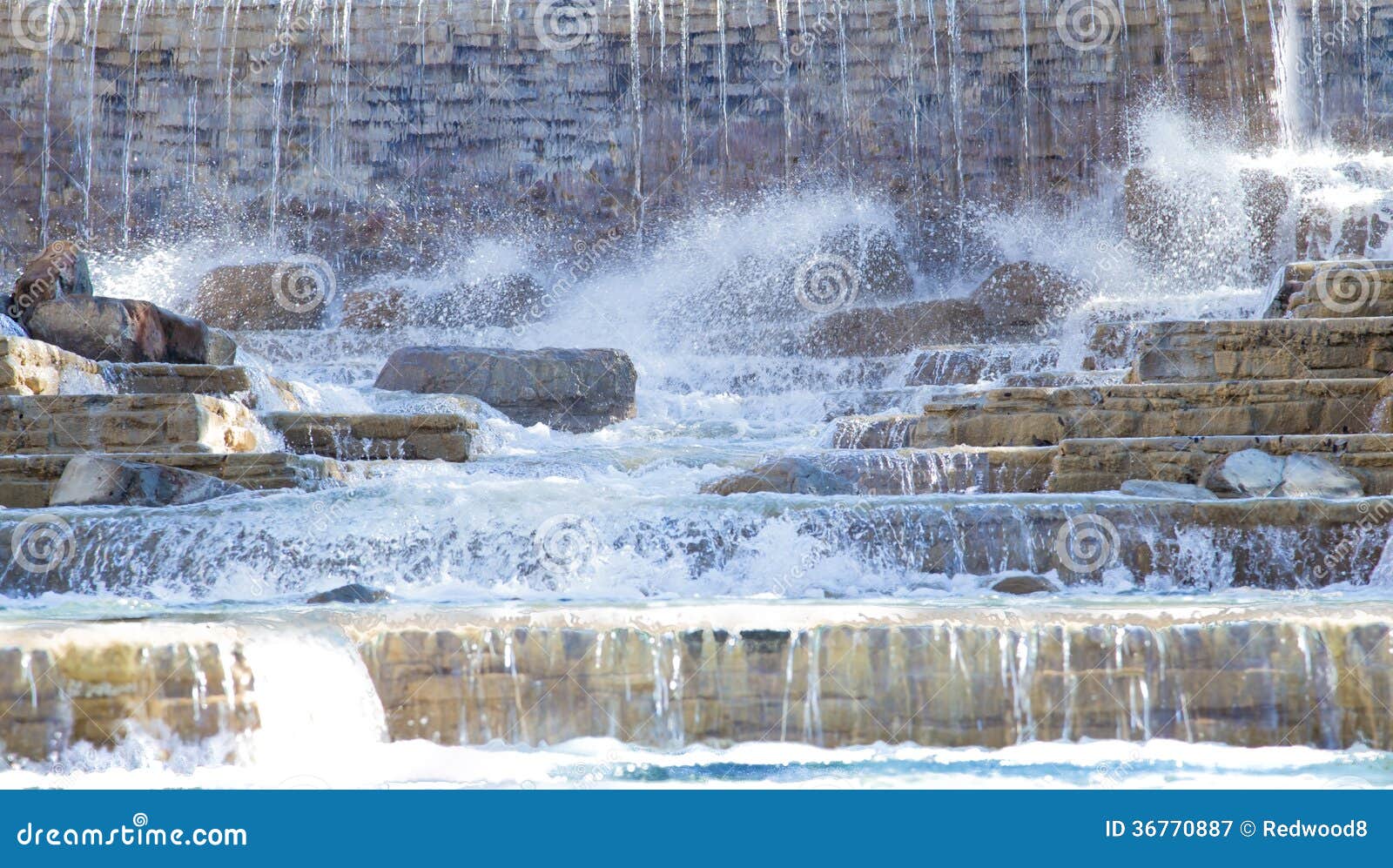 Terraced Waterfall stock image. Image of blue, terraced - 36770887