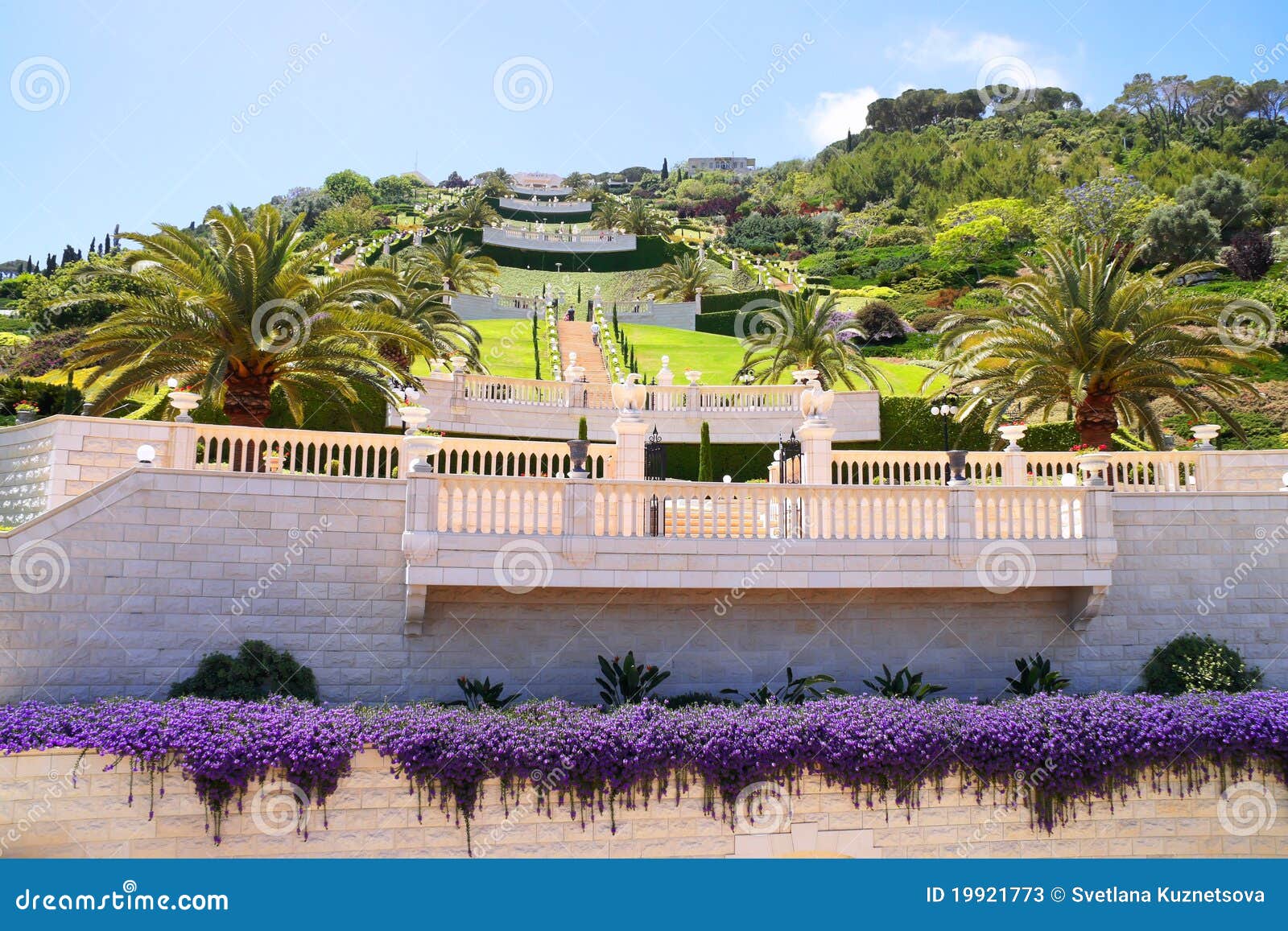 Terraces of the Bahai Gardens. Israel Stock Image - Image of haifa ...