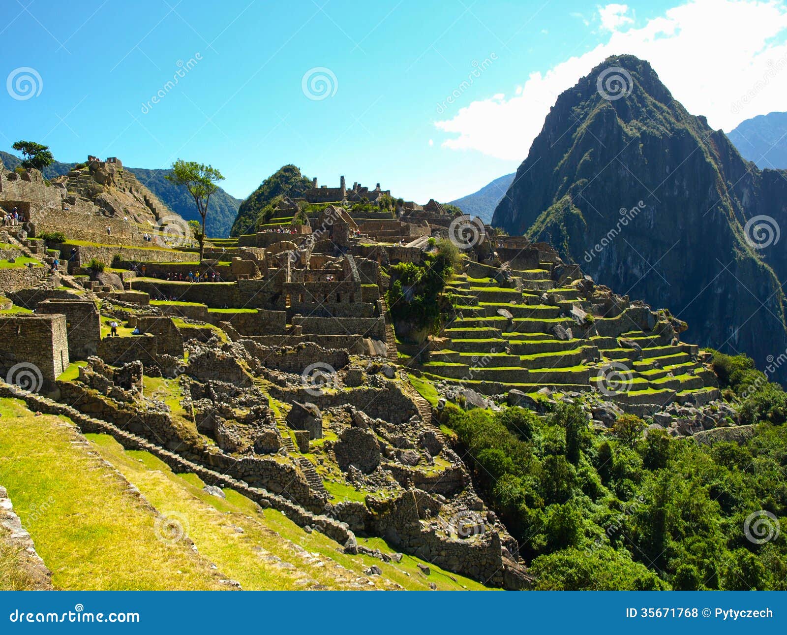 Terraces of Machu Picchu stock photo. Image of inca, architecture ...