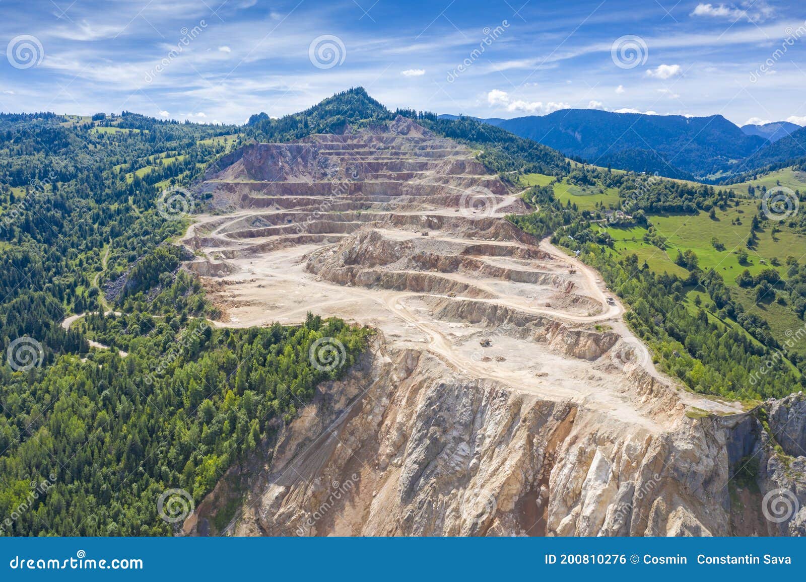 Terraces in mining quarry stock photo. Image of aerial - 200810276