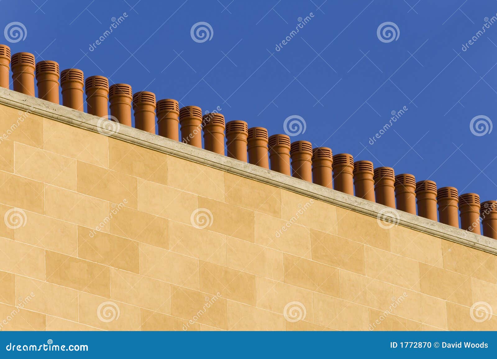 Terracotta chimneys stock photo. Image of gable, terracotta - 1772870