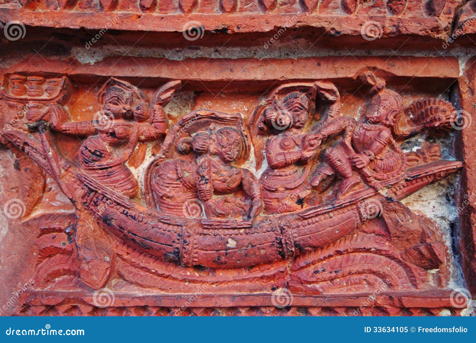 Terracotta Designs on Indian Ancient Temple Stock Image - Image of ...