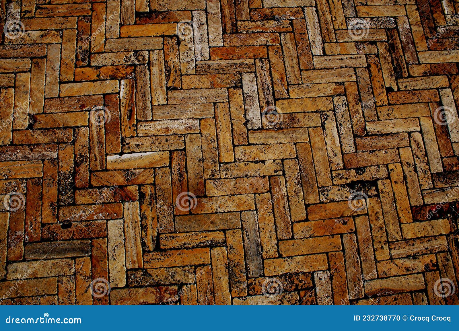Terracotta Floor Tiles, Regularly Arranged in a Chevron Pattern Stock ...