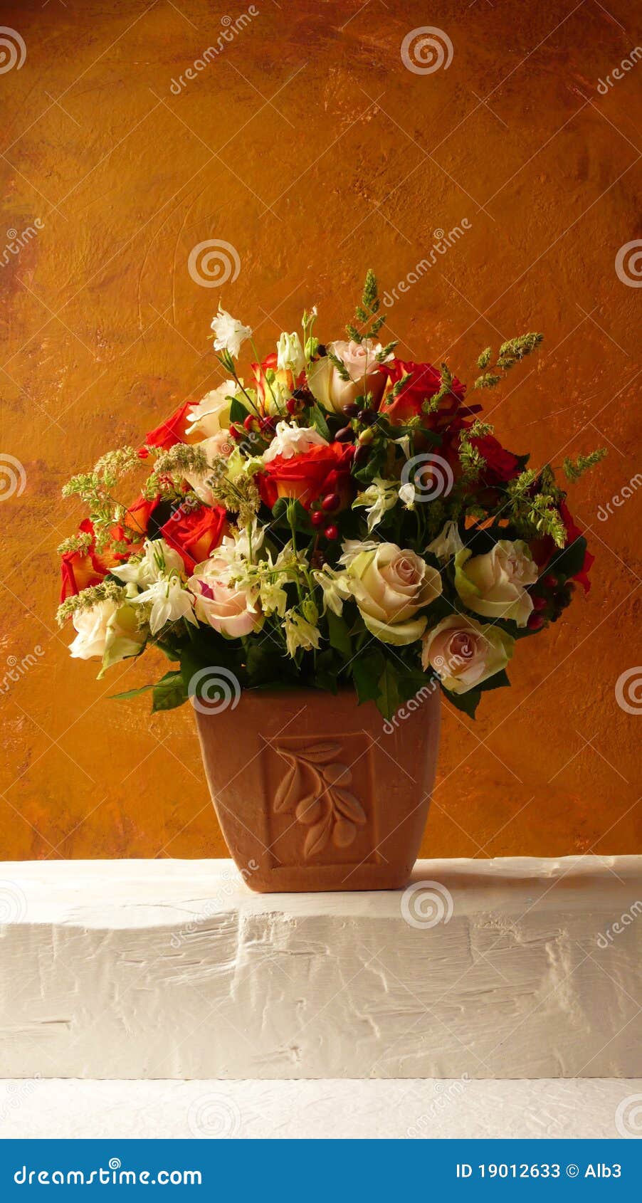 Terracotta Flowers stock image. Image of decoration, brown - 19012633