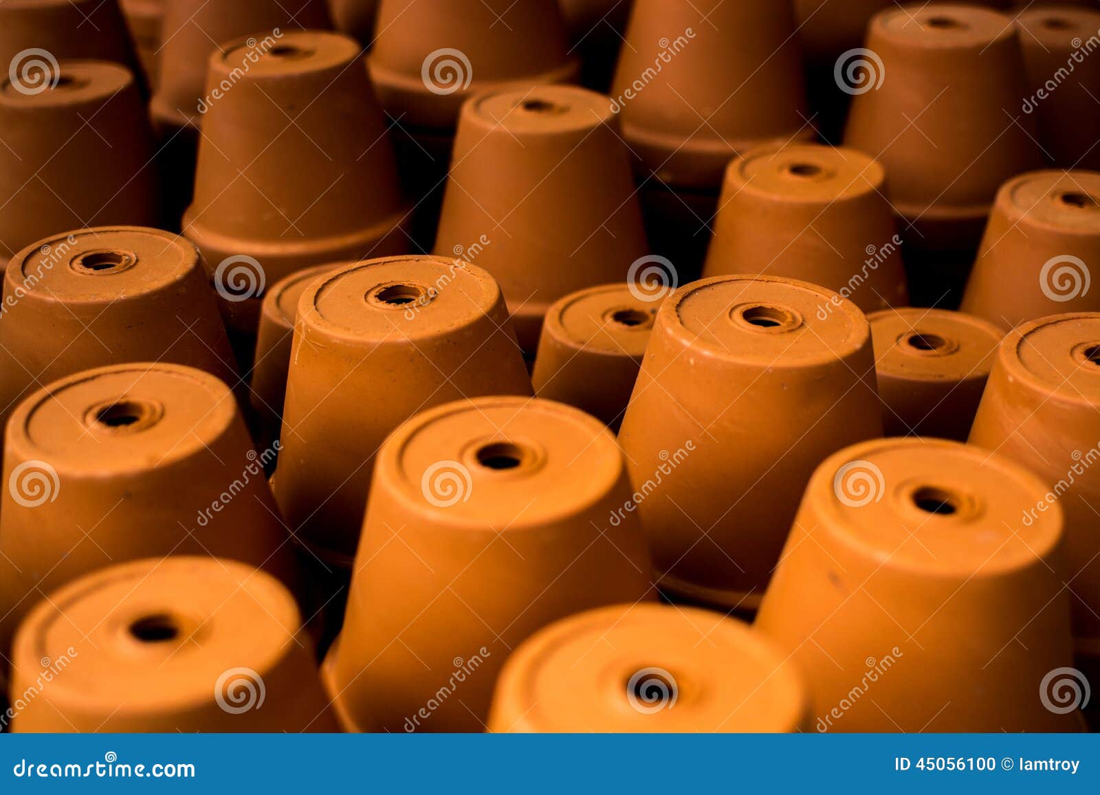 Terracotta pots stacked. stock photo. Image of stack - 45056100