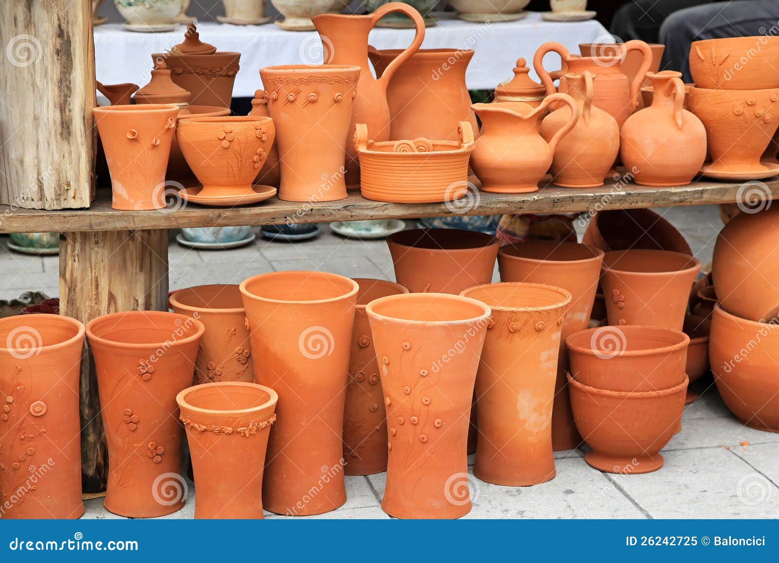 Terracotta pottery stock image. Image of ceramic, products - 26242725