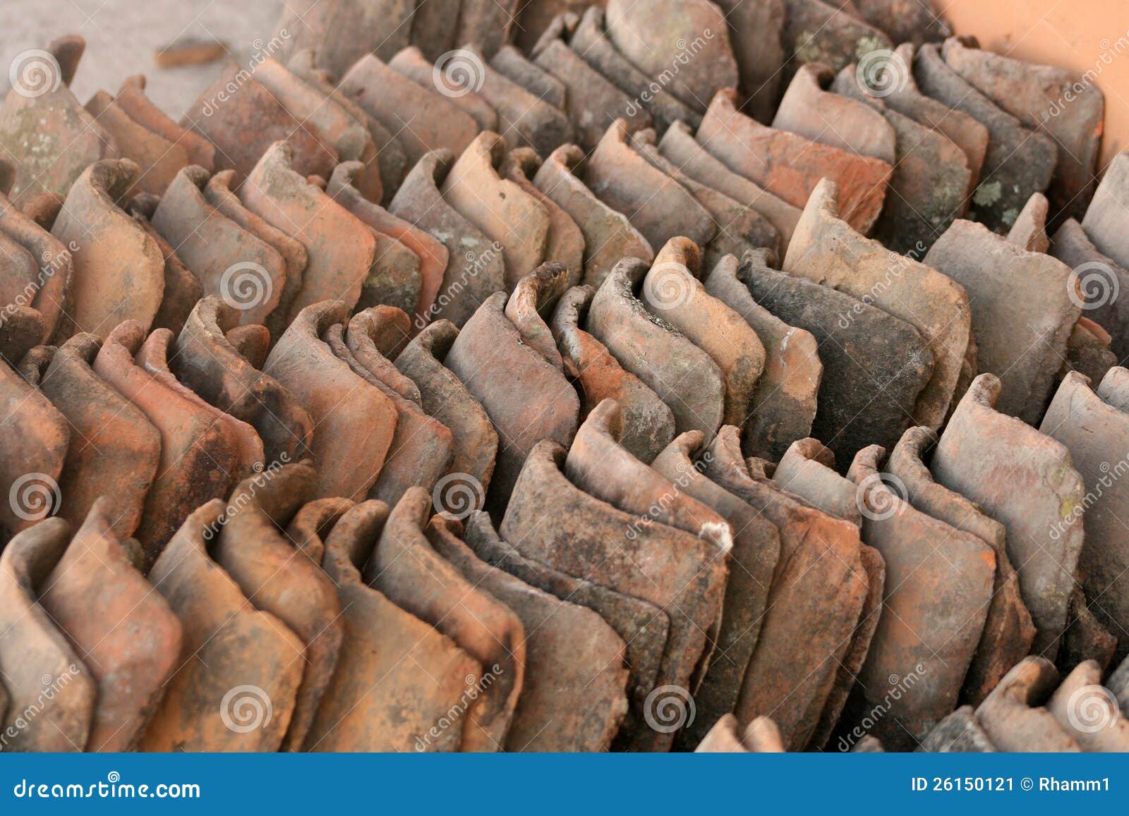 Terracotta Roof Tiles stock image. Image of clay, material - 26150121
