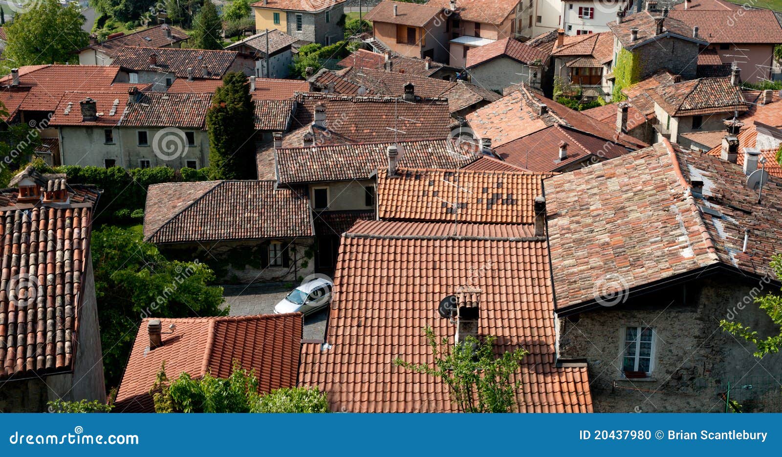 Terracotta Rooftops of Italian Village. Stock Photo - Image of ...