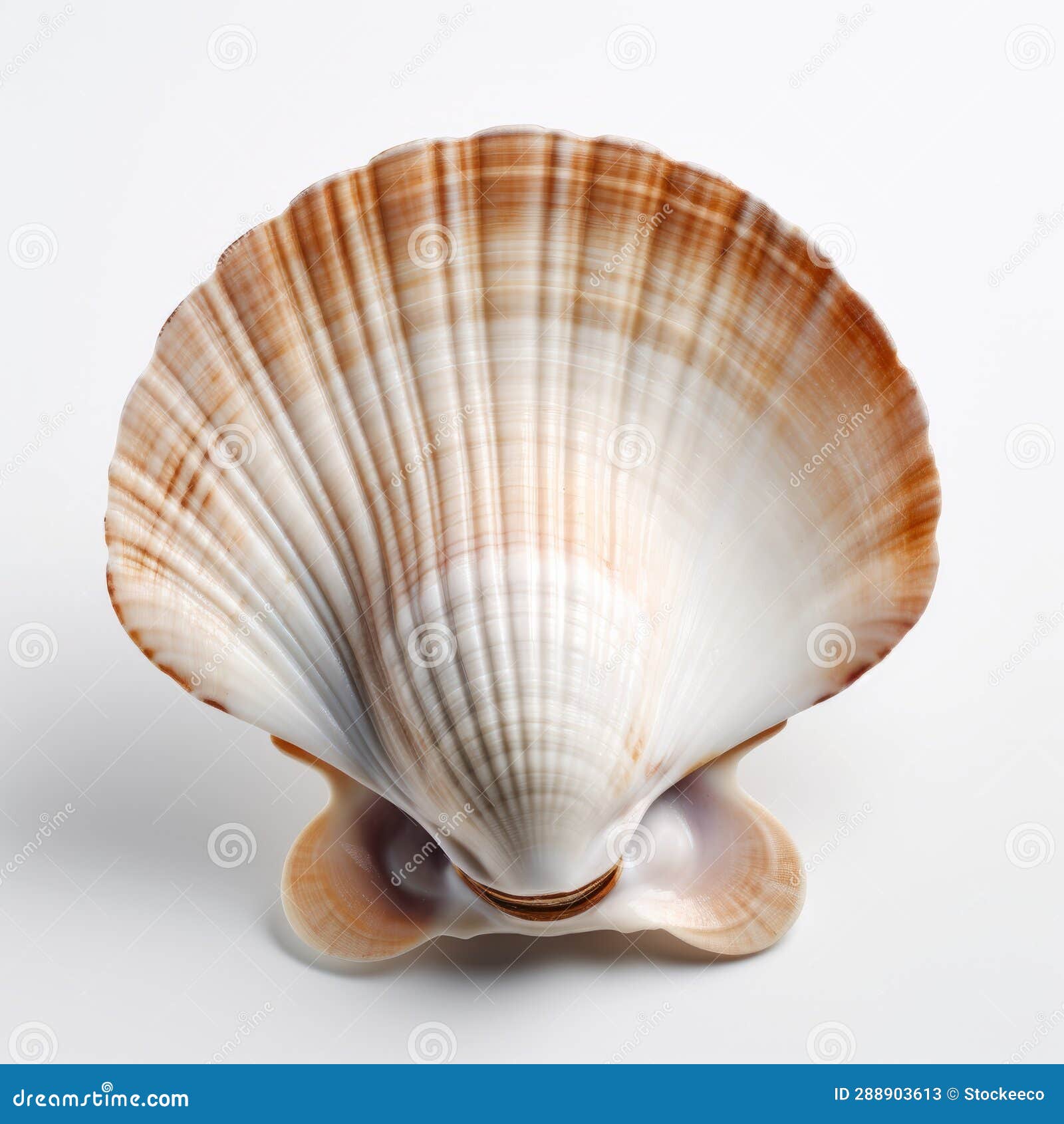 Terracotta Style Open Sea Shell on White Surface Stock Illustration ...