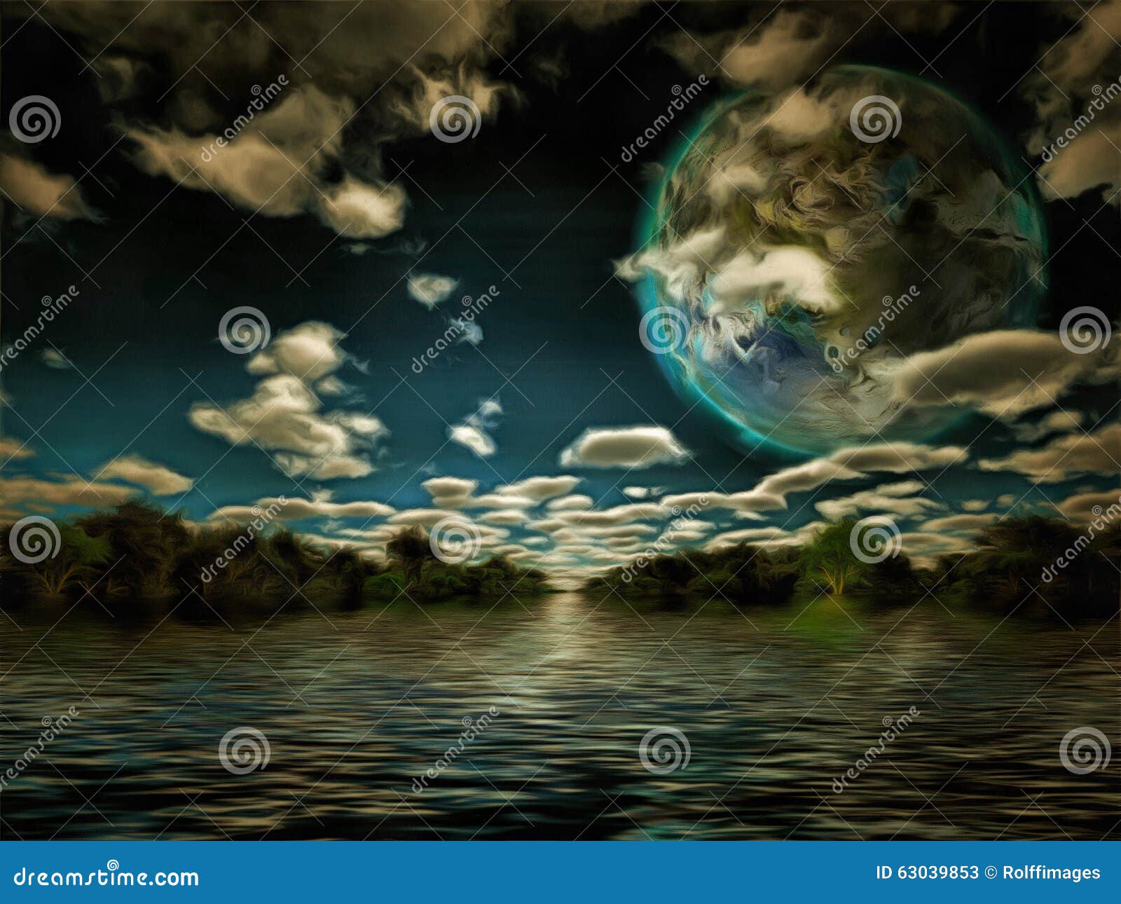 Terraformed Luna Seen From Earth Royalty-Free Stock Photography ...