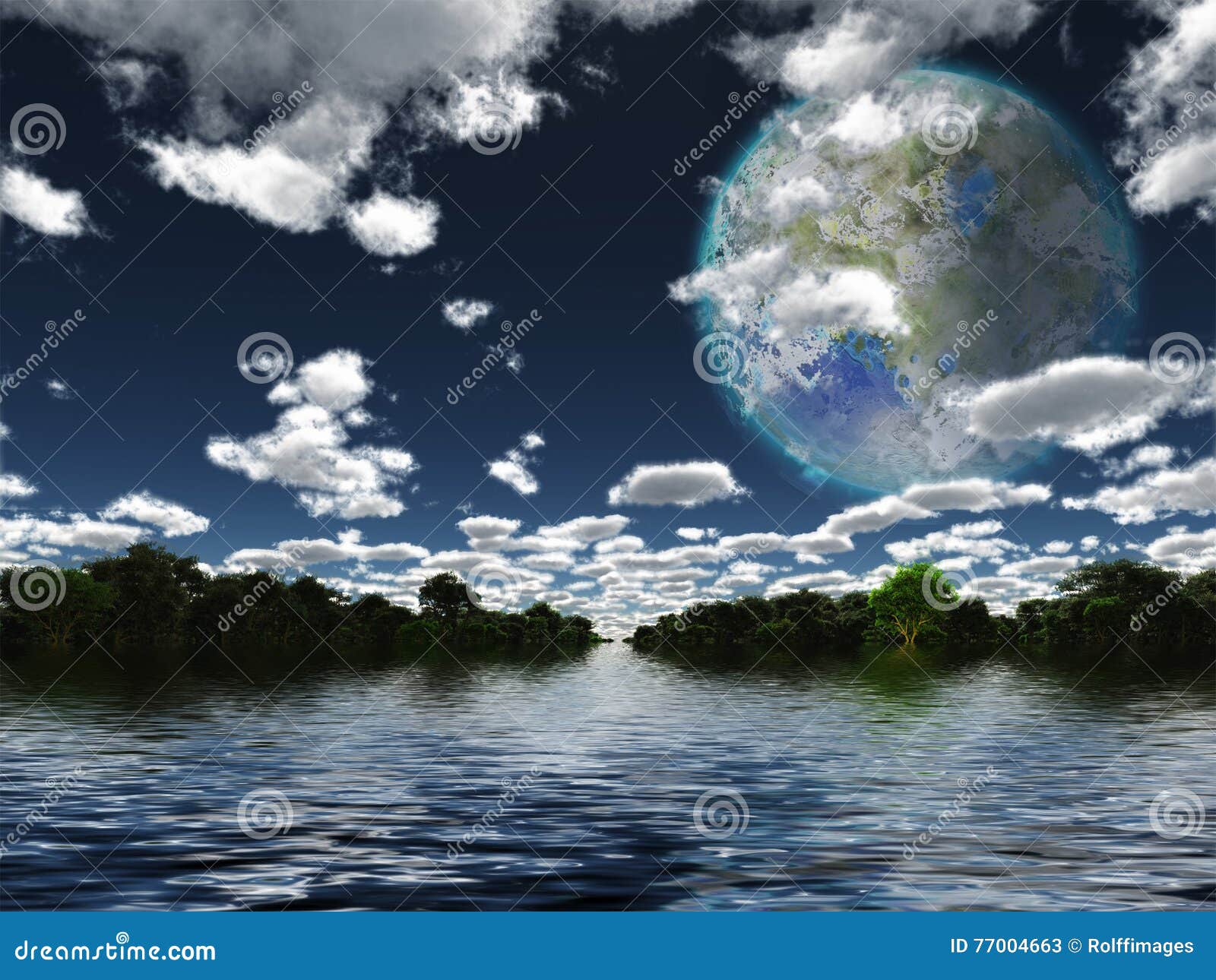 Terraformed Luna Seen From Earth Royalty-Free Stock Photography ...