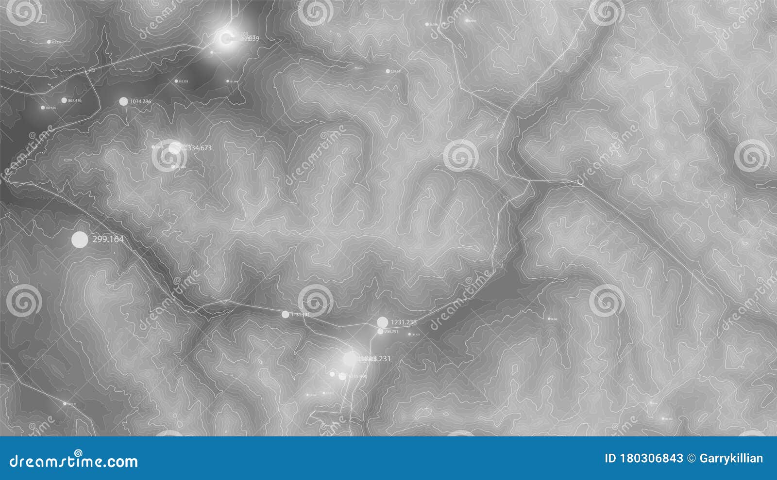 Terrain Big Data Visualization. Futuristic Map Infographic. Complex ...