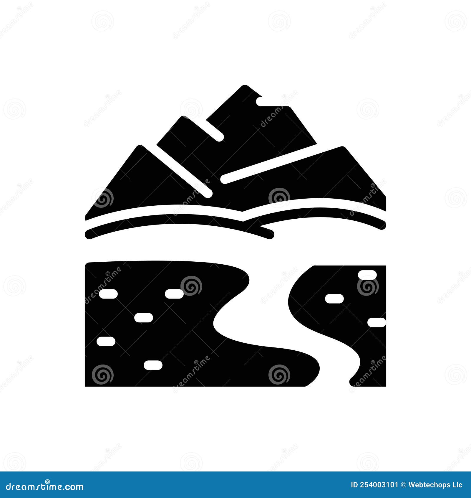 Black Solid Icon for Terrain, Land and Adventure Stock Illustration ...