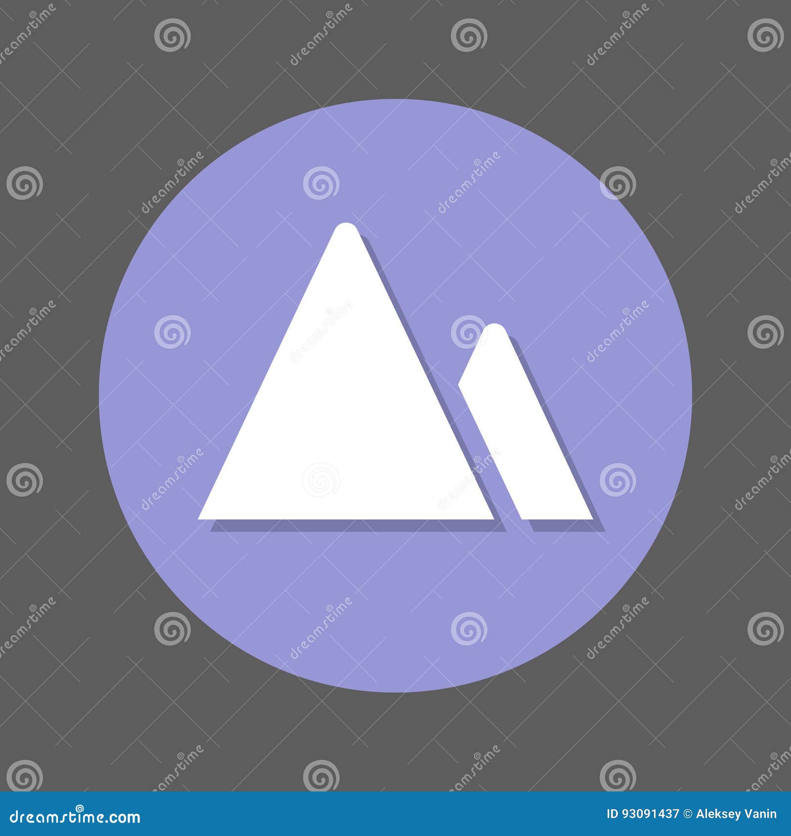 Terrain, Mountains Flat Icon. Round Colourful Button, Circular Vector Sign with Shadow Effect ...