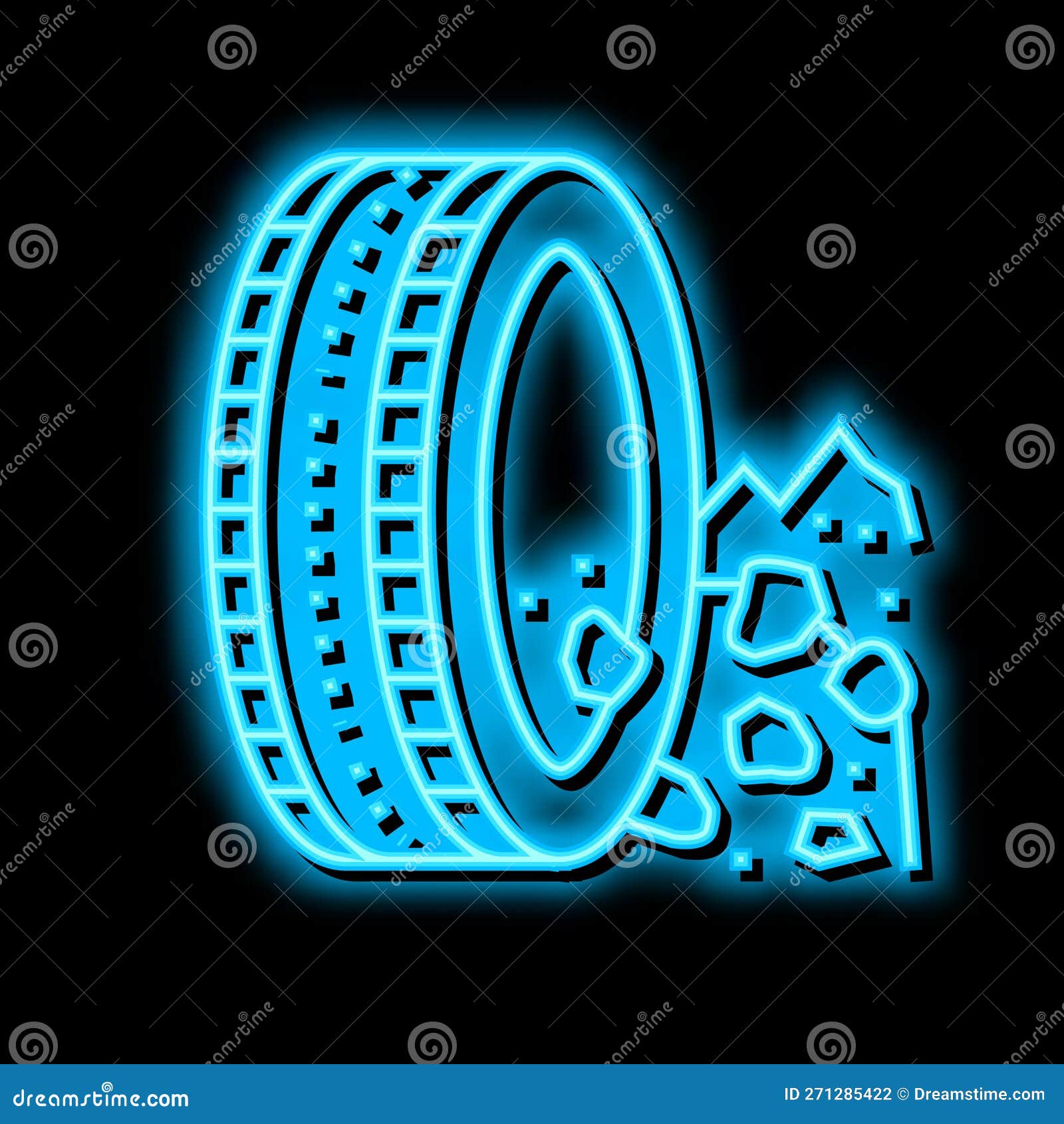 Terrain Tires Neon Glow Icon Illustration Stock Vector - Illustration ...