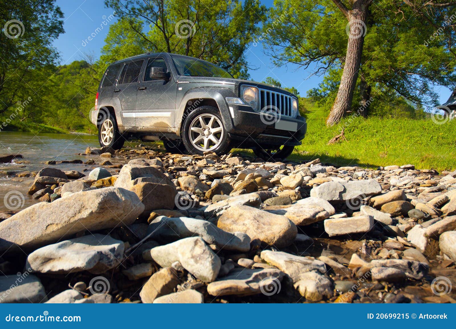 Terrain Vehicle Over a Stream Stock Image - Image of sport, dirty: 20699215