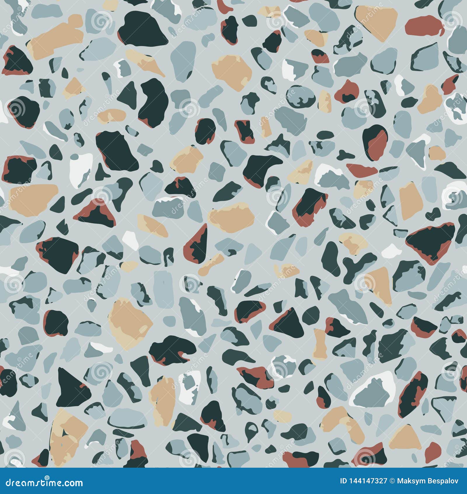 Terrazzo Flooring, Blue Seamless Pattern Background Texture. Abstract ...