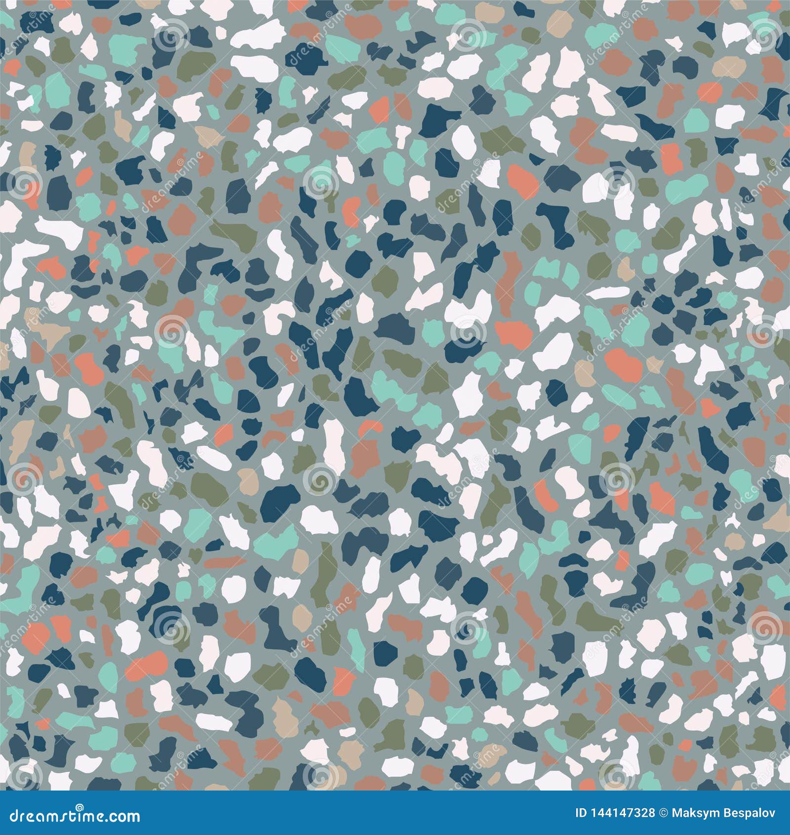 Terrazzo Flooring, Blue Seamless Pattern Background Texture. Abstract ...