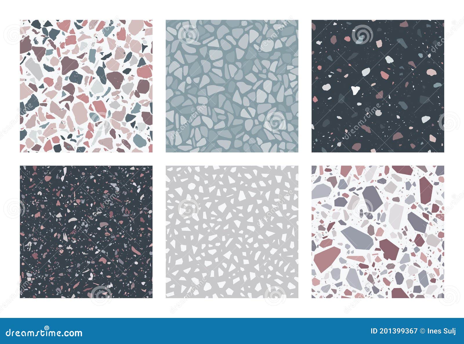 Terrazzo Patterns Wedding Cards. Set Of Wedding Invitation Layouts With ...