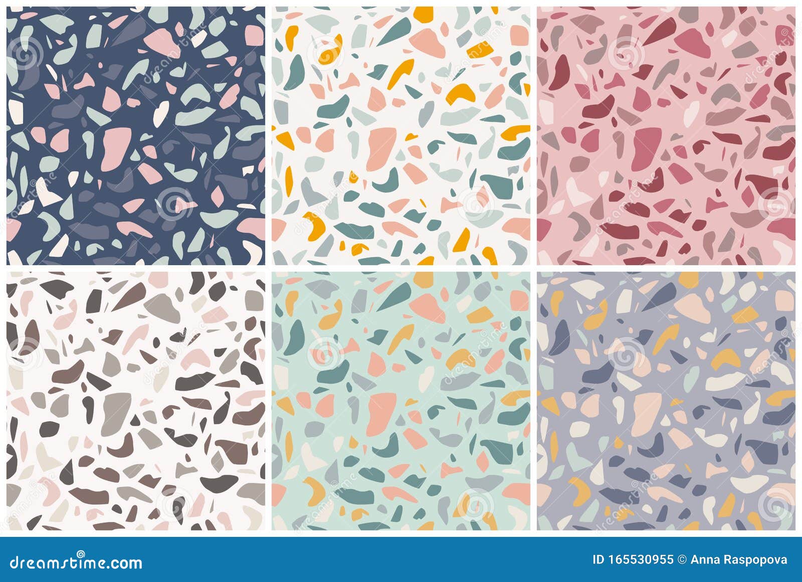 Terrazzo patterns stock vector. Illustration of retro - 165530955