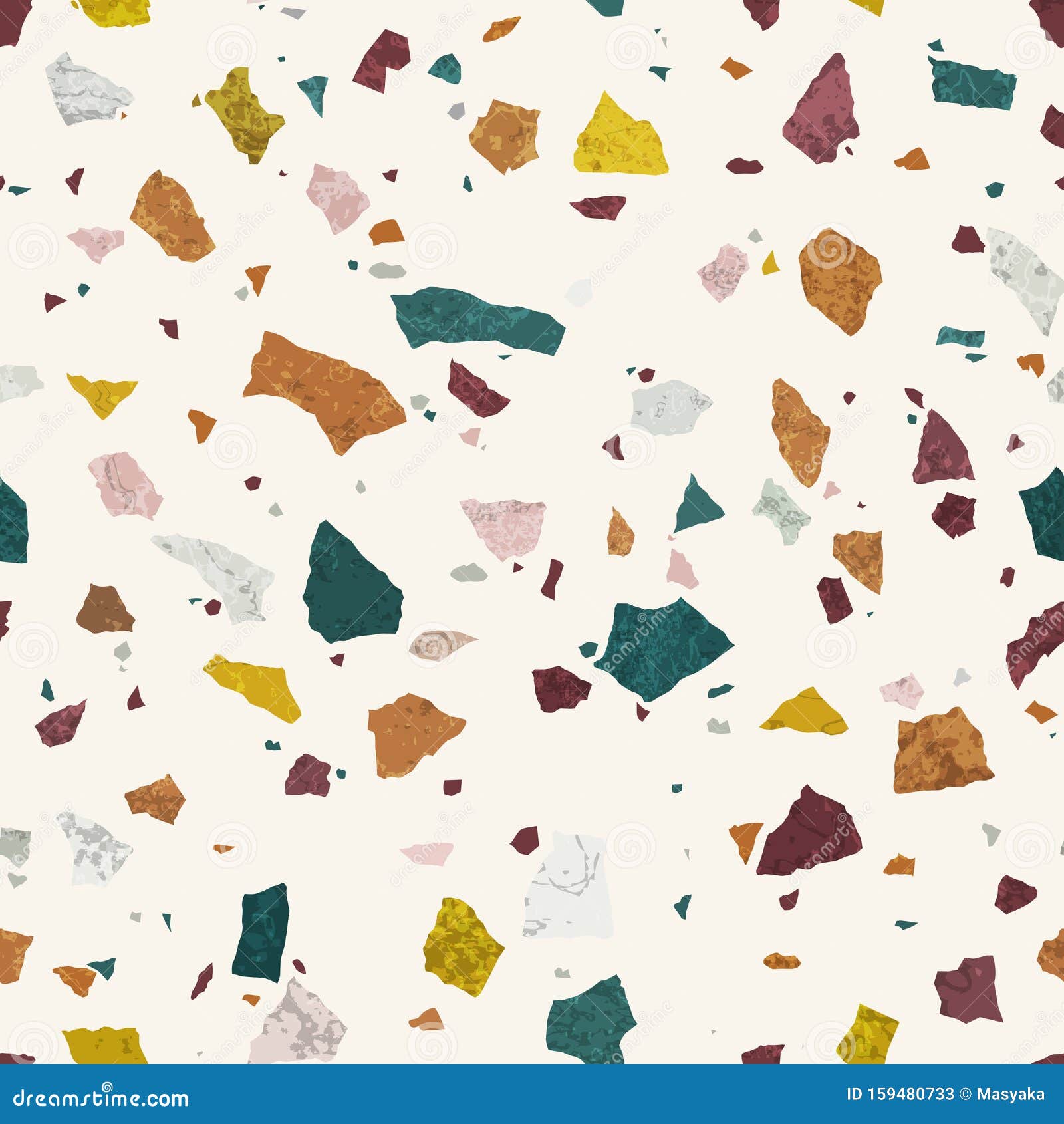 Terrazzo Seamless Pattern. Stone Mosaic. Trendy Background in Light ...
