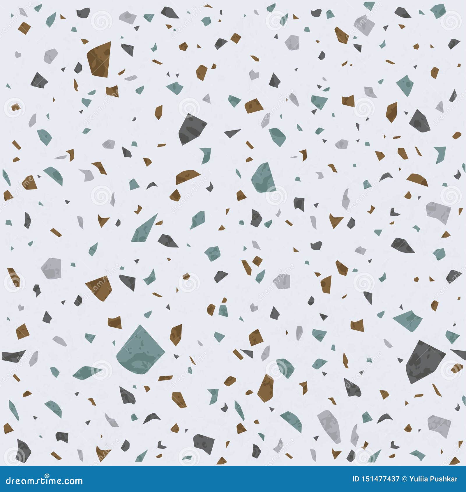 Terrazzo Vector Ceramic Mosaic Seamless Pattern. Stone Marble Texture ...