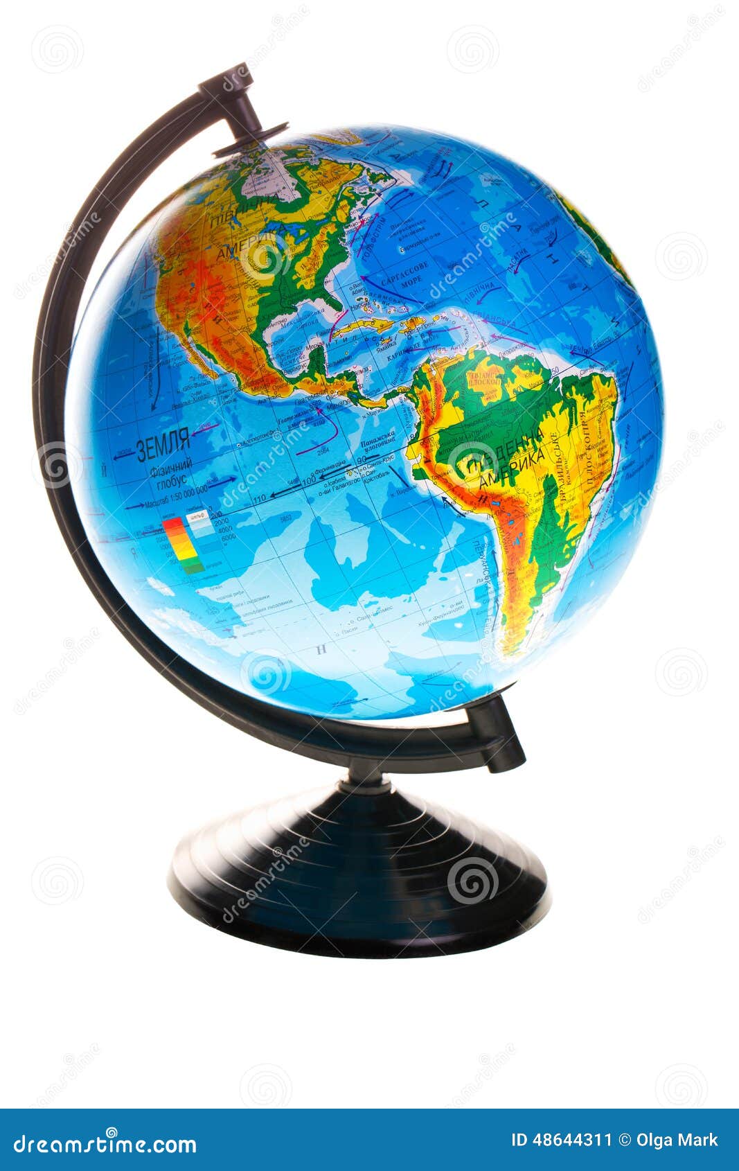Terrestrial globe stock image. Image of mountains, axis - 48644311
