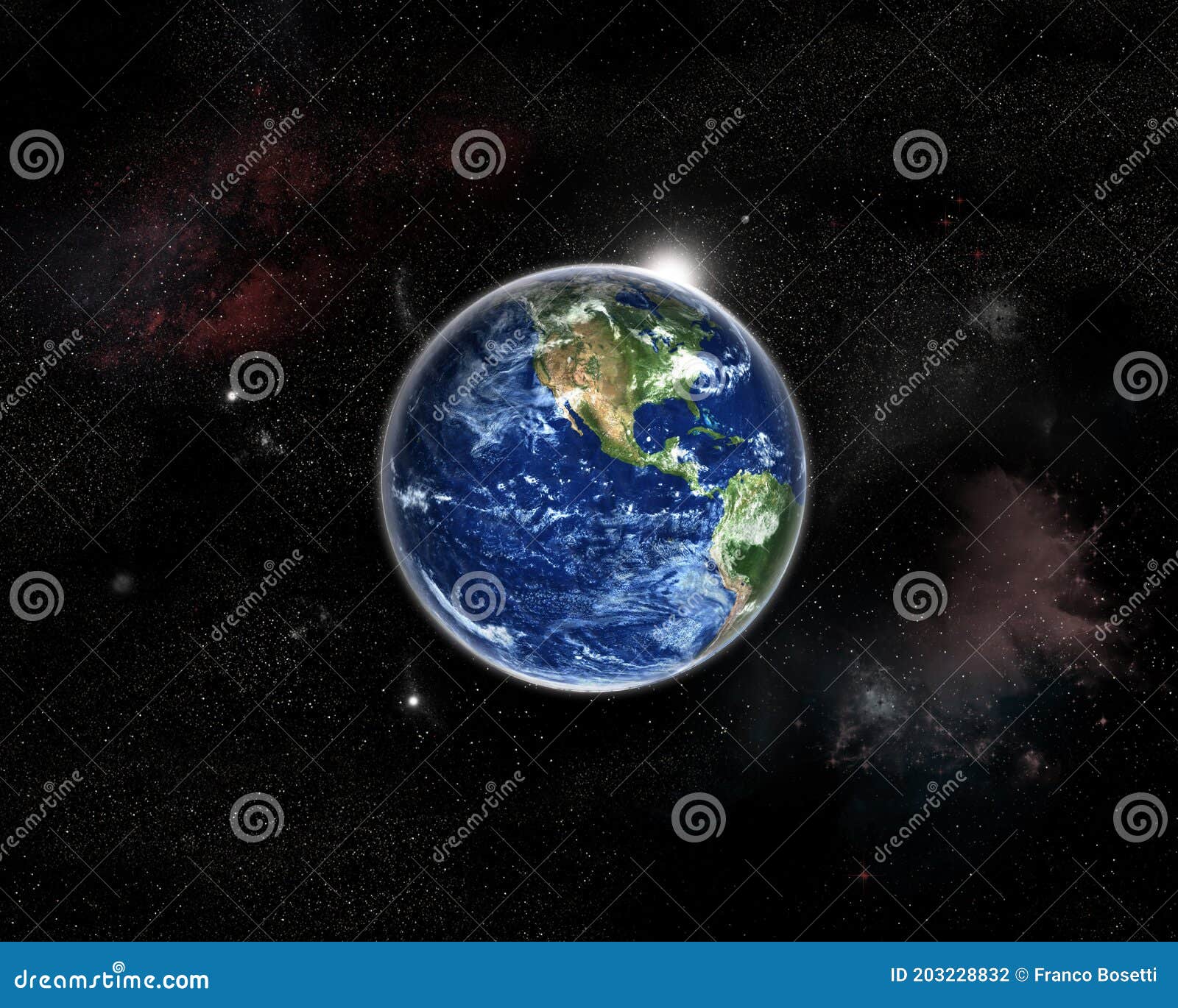 Terrestrial Globe with View of the Americas and Pacific Ocean Stock ...