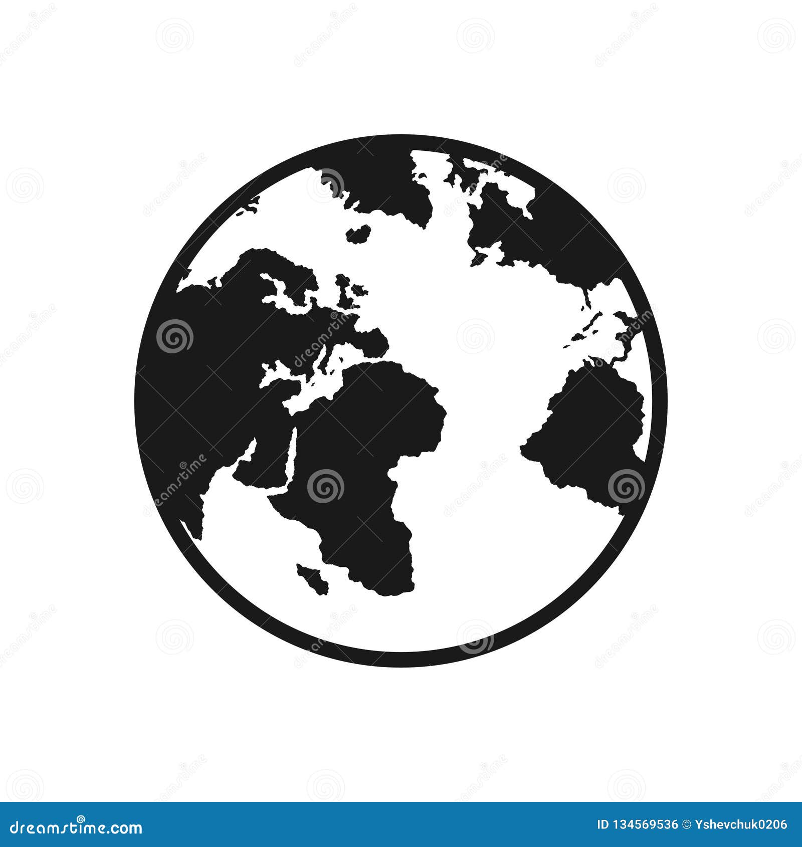 Terrestrial World Globe Vector, School Earth Map On White ...