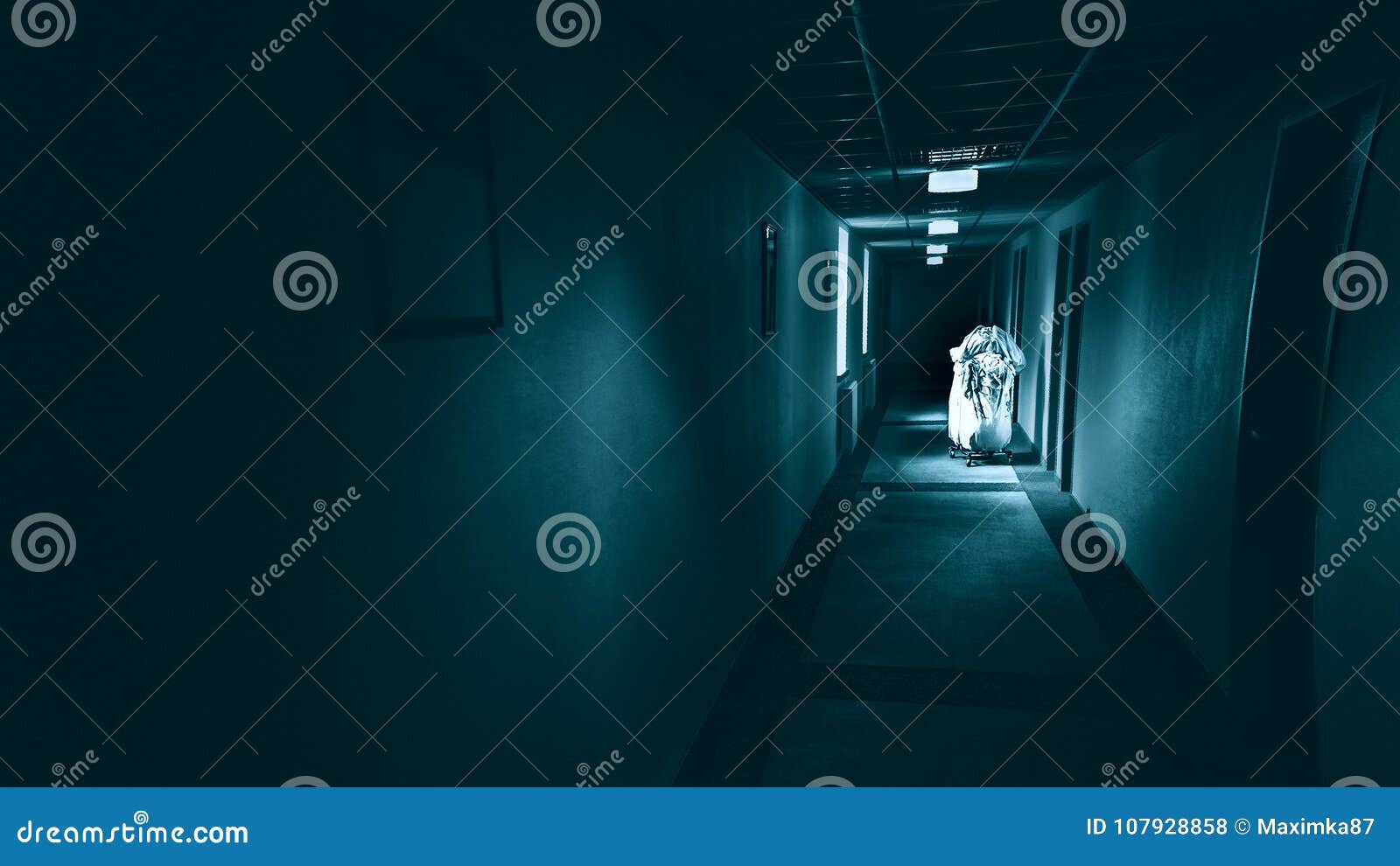Terrible Corridor in Hotel, Horror Dark Hallway Stock Photo - Image of ...