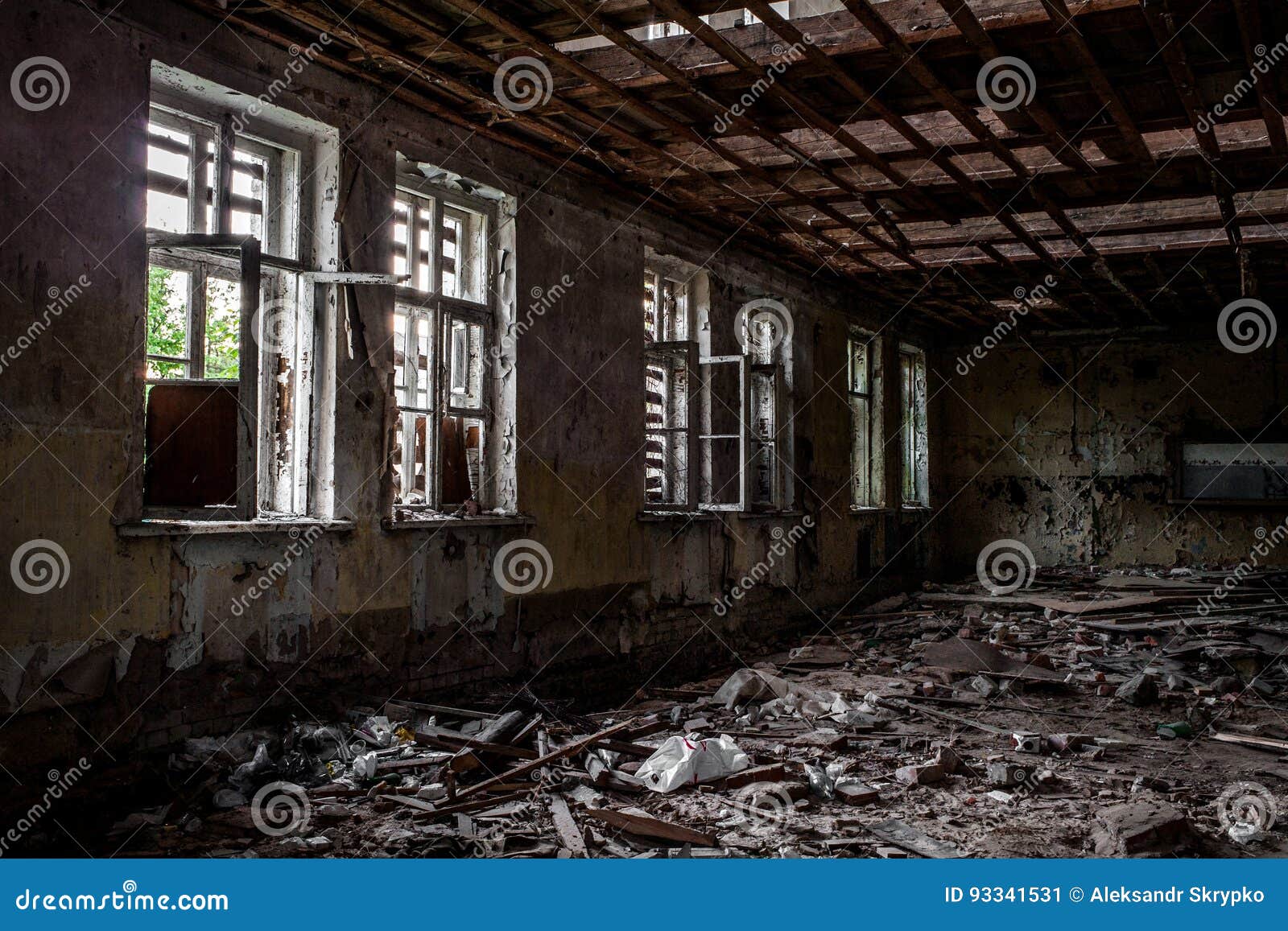 Terrible destroyed room stock image. Image of textured - 93341531