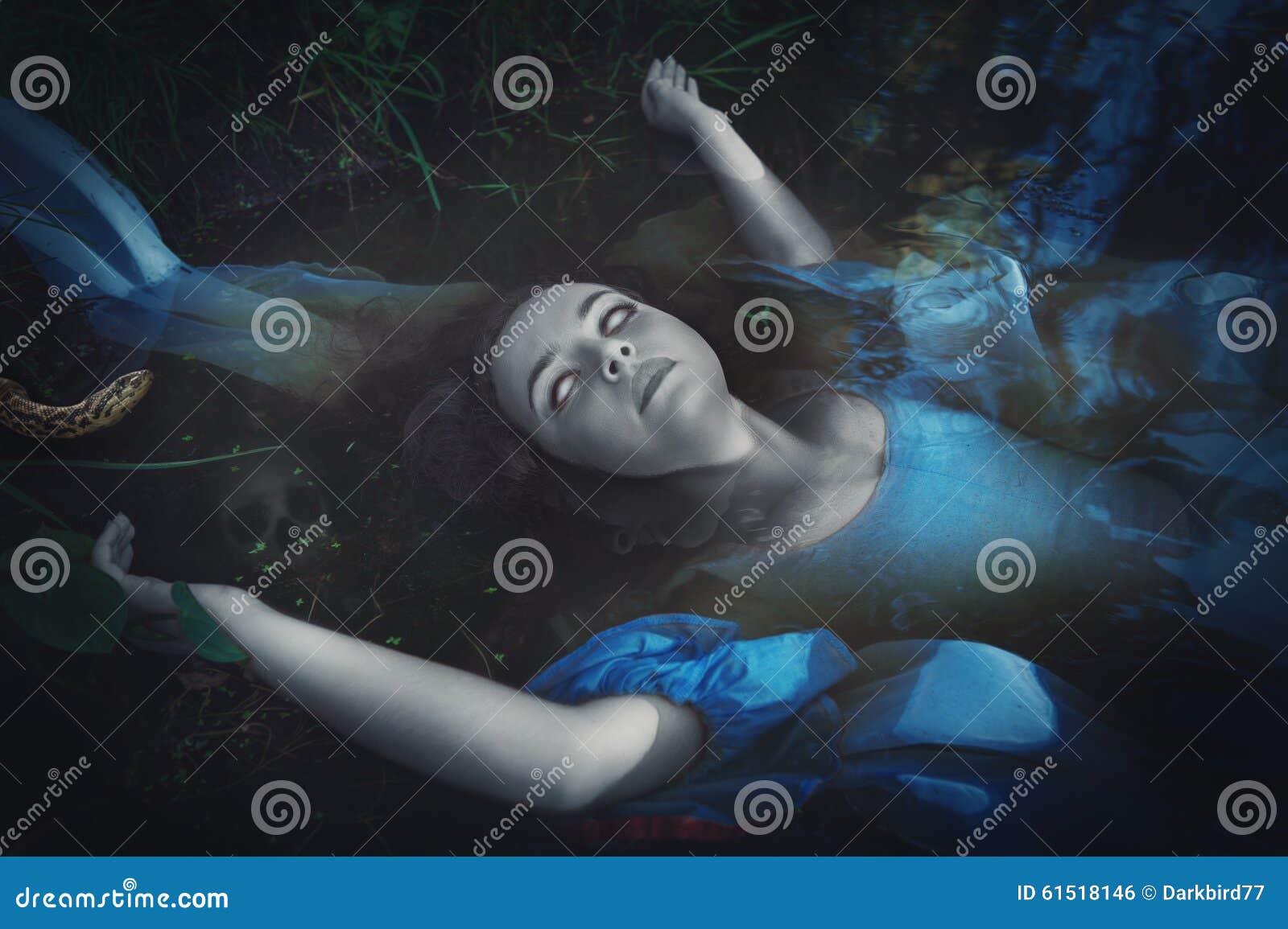 Terrible Drowned Dead Ghost Woman Stock Photo - Image of conceptual ...