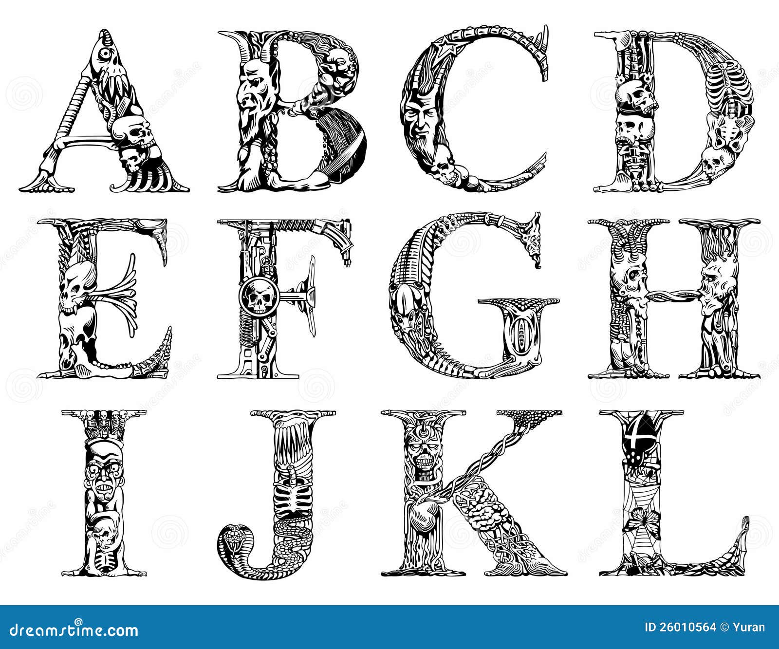 Terrible font stock vector. Illustration of character - 26010564