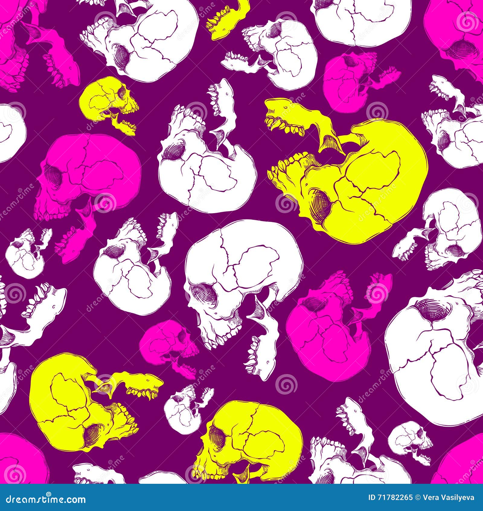 Terrible Frightening Seamless Pattern with Skull Stock Vector ...