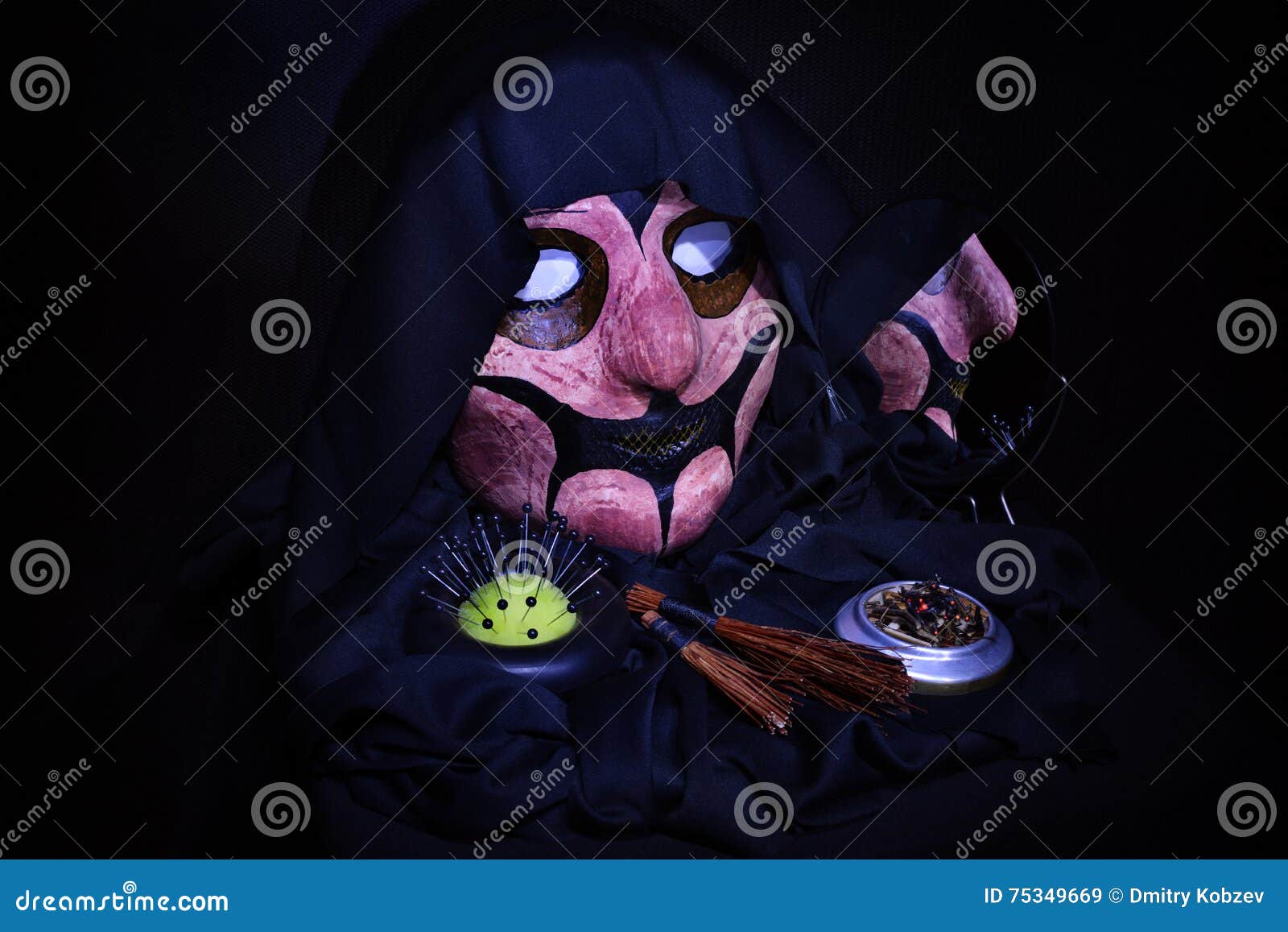 Terrible Mask , Objects of Black Magic and Witchcraft Stock Image ...