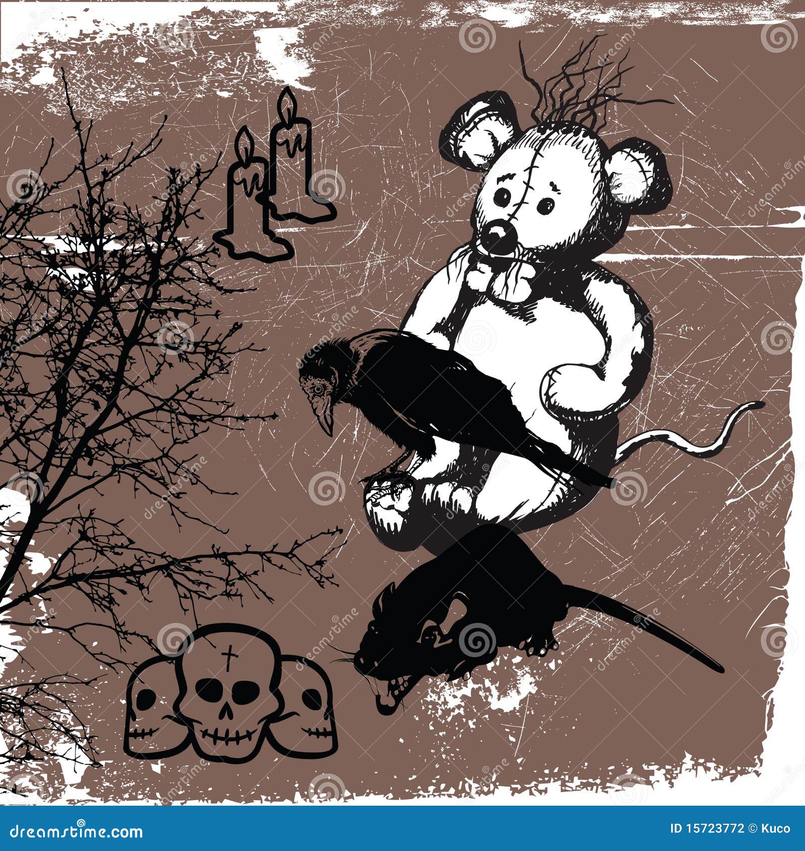 Terrible picture stock vector. Illustration of trunk - 15723772