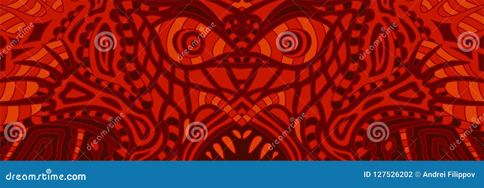Terrible Red Pattern with Ugly Demons Face Stock Vector - Illustration ...
