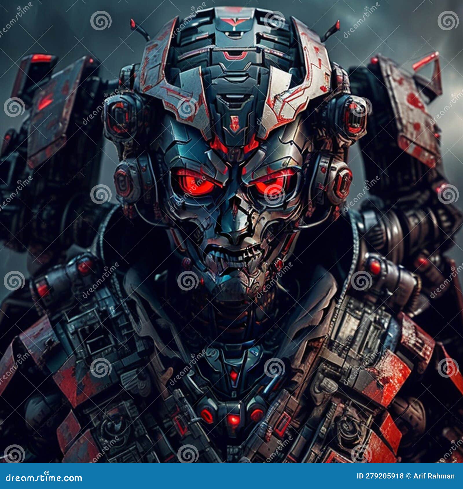 Terrible Robots Rise from the Dead Stock Illustration - Illustration of ...