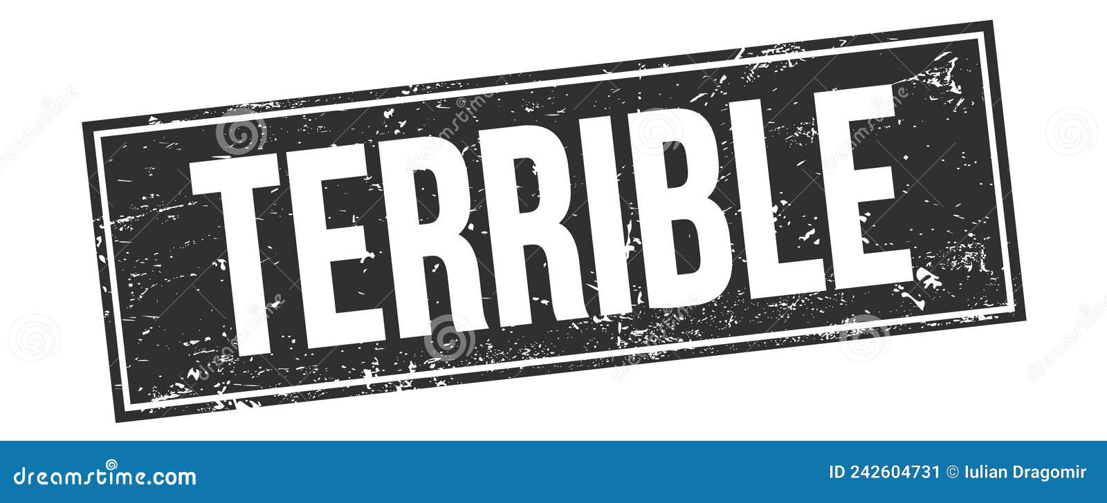 TERRIBLE Text on Black Grungy Rectangle Stamp Stock Illustration ...