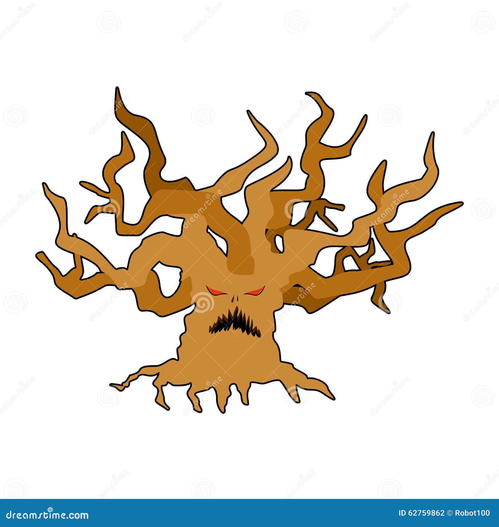 Terrible Tree Monster with Evil Eyes. Ancient Tree Monster with Stock ...