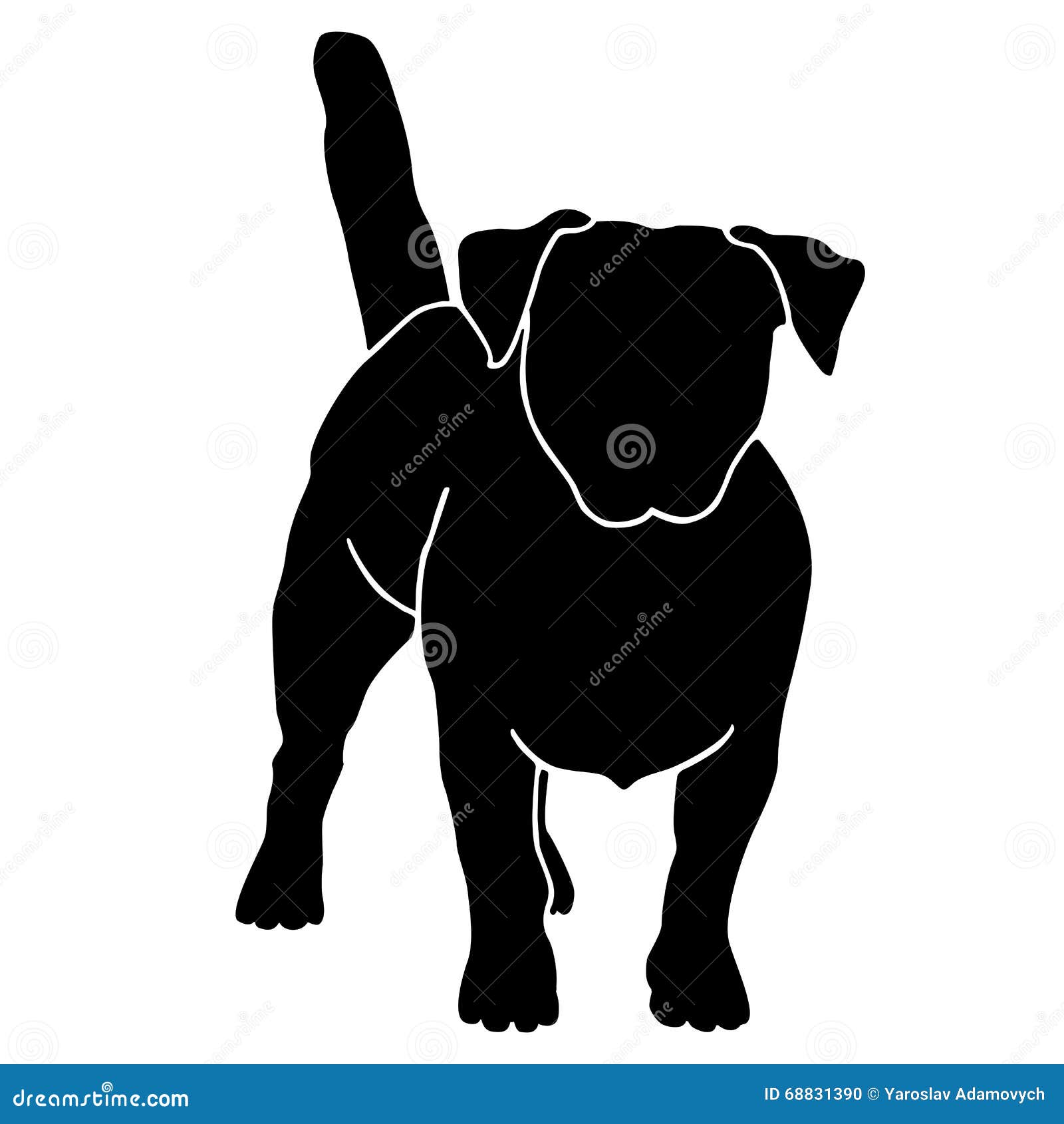 Terrier Dog Black Silhouette Stock Vector - Illustration of canine ...