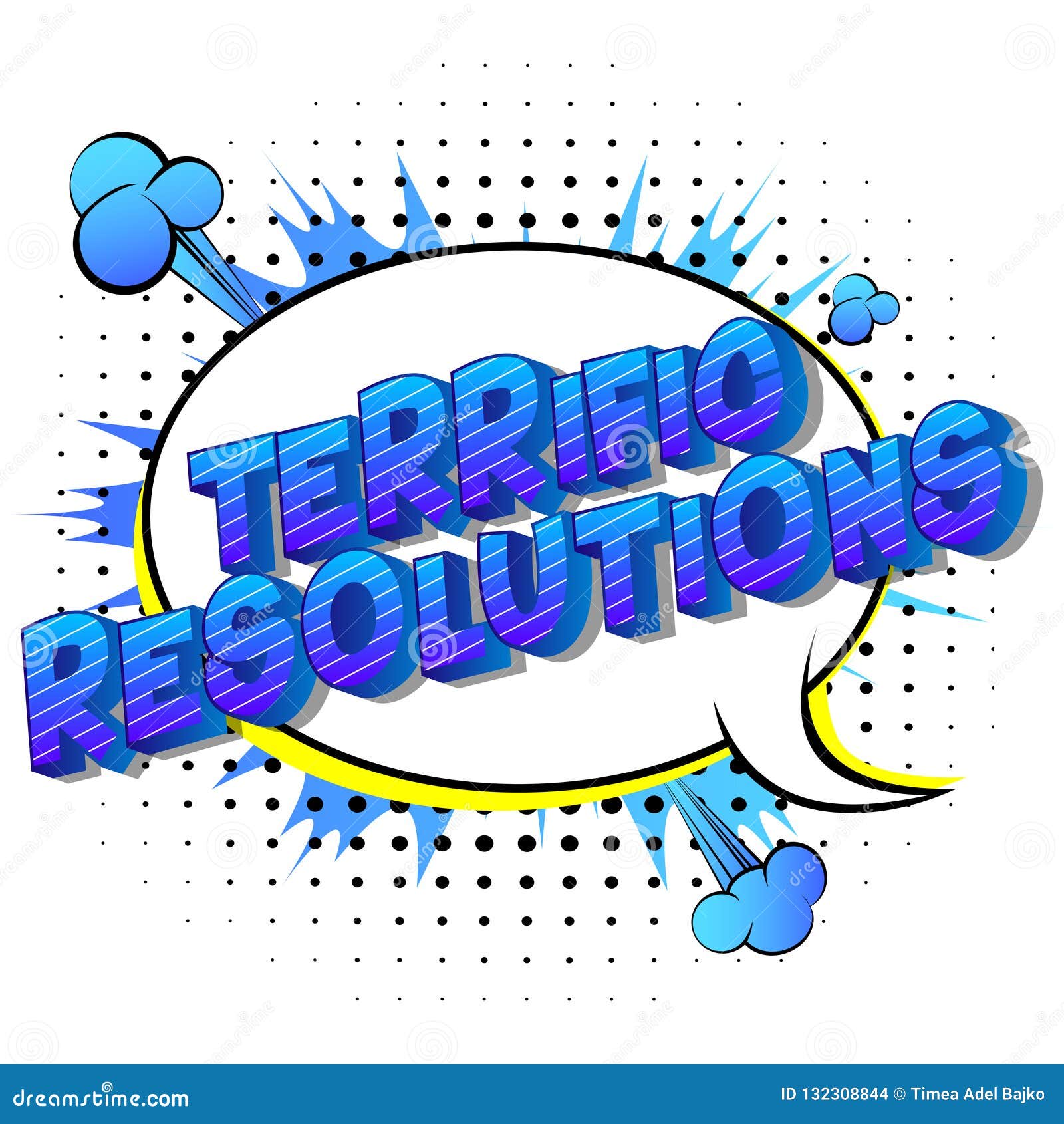 Terrific Resolutions - Comic Book Style Words. Stock Vector ...