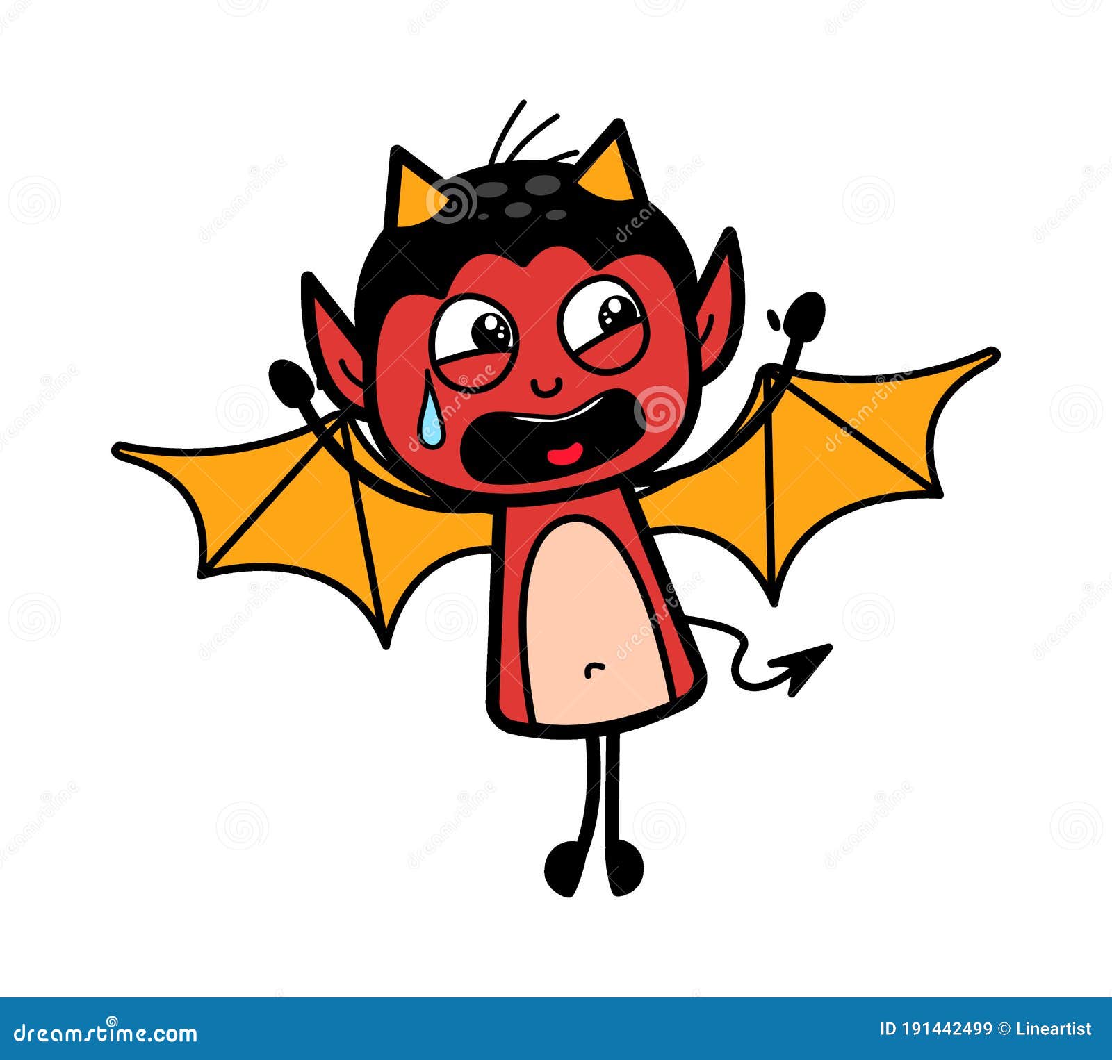 Terrified Cartoon Devil stock illustration. Illustration of comic ...