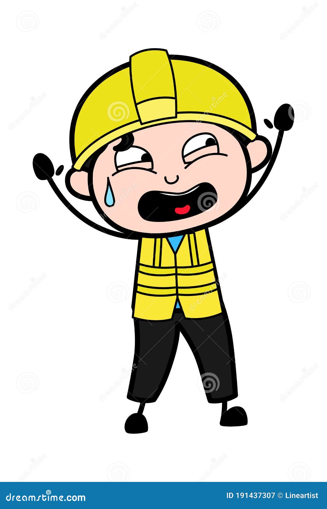 Terrified Cartoon Engineer stock illustration. Illustration of ...